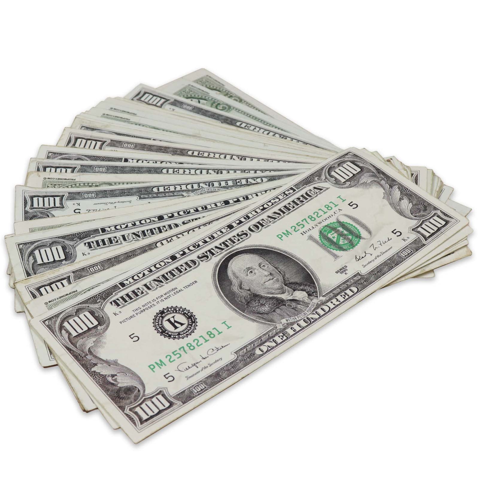 $100 Prop Money Bills - Full Print $100 Movie Prop Money Bills