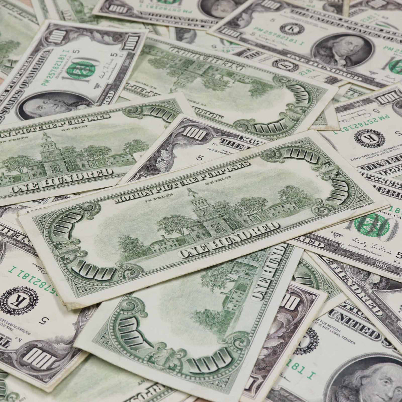 $100 RealAged™ Full Print 1990 Series Bills - Prop Money