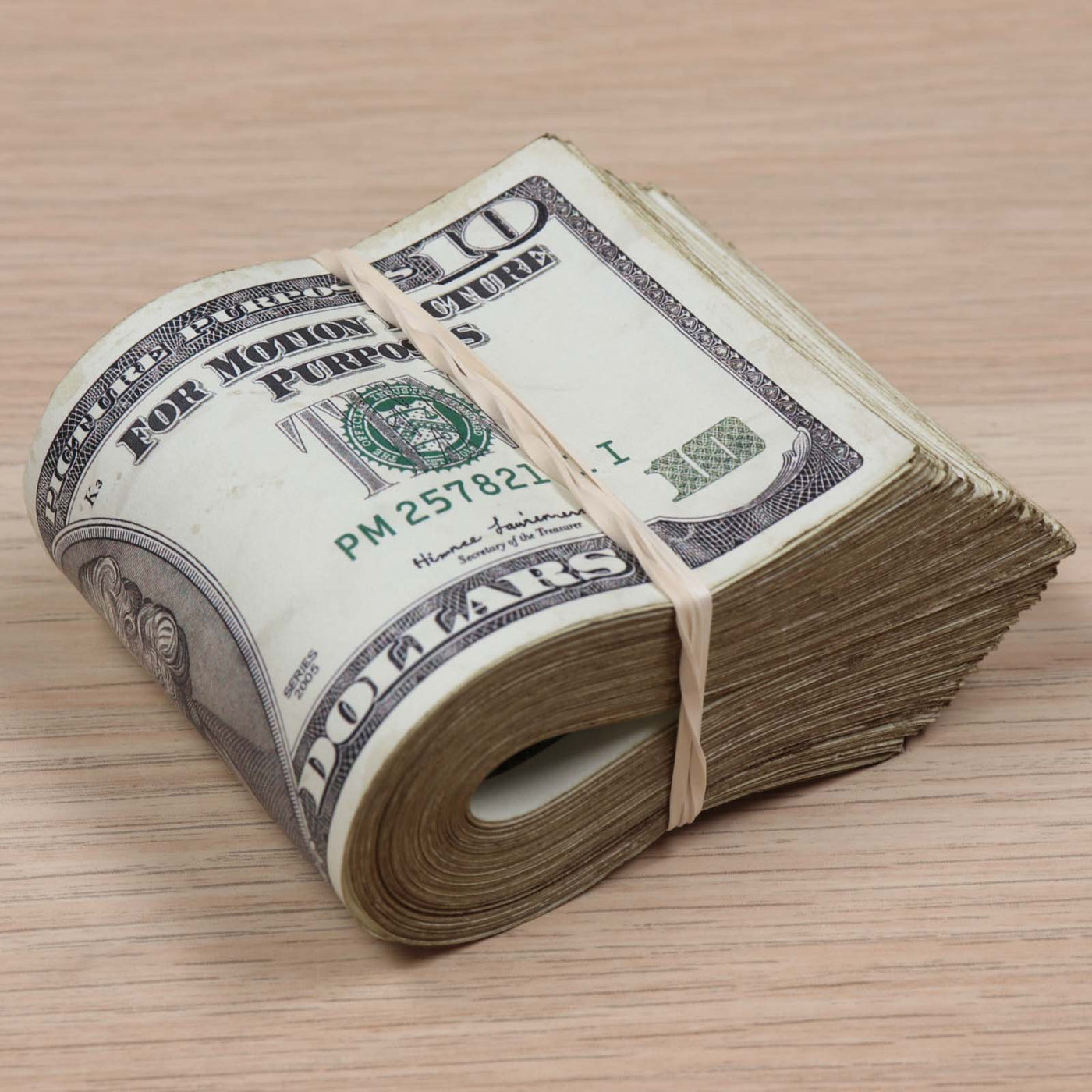$1,000 RealAged™ Full Print 2000 Series Band - Prop Money