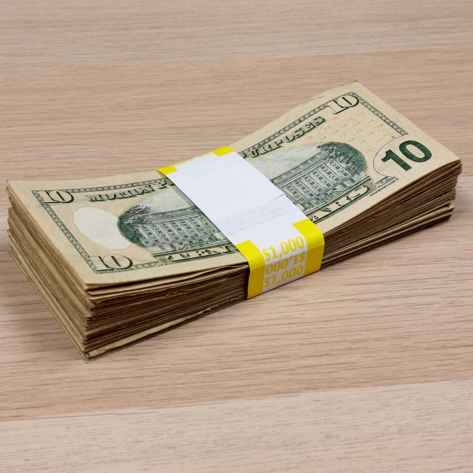 $1,000 RealAged Prop Money Stack | Full Print Money