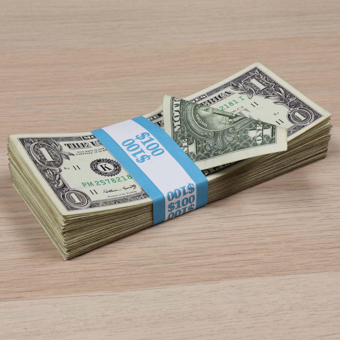 $1 RealAged™ Full Print Prop Money Stack - Prop Money