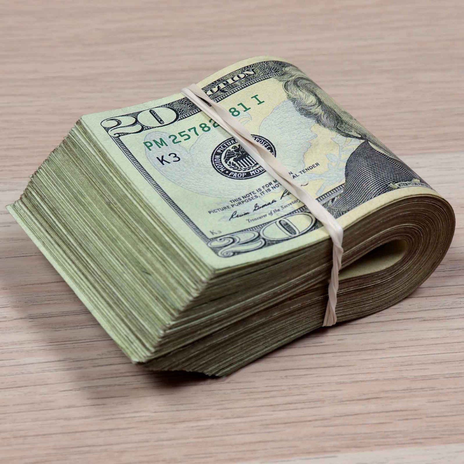 $2,000 RealAged™ Full Print New Series Band - Prop Money