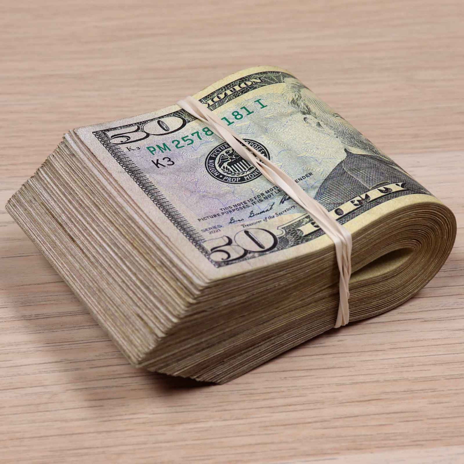 $27,000 RealAged™ Full Print Prop Money New Series Bands Pack