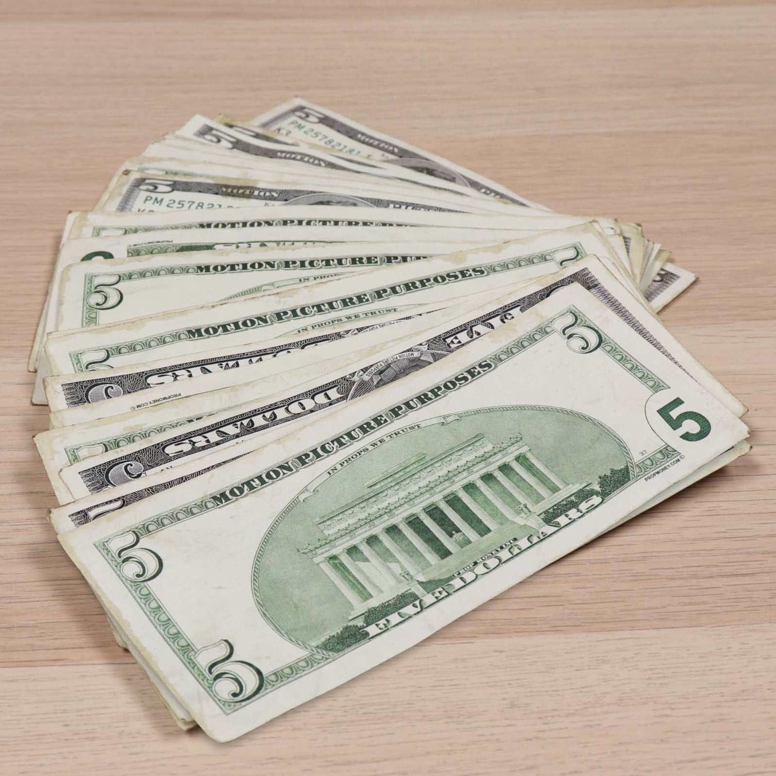 $5 RealAged™ 2000 Series Bills - Prop Money