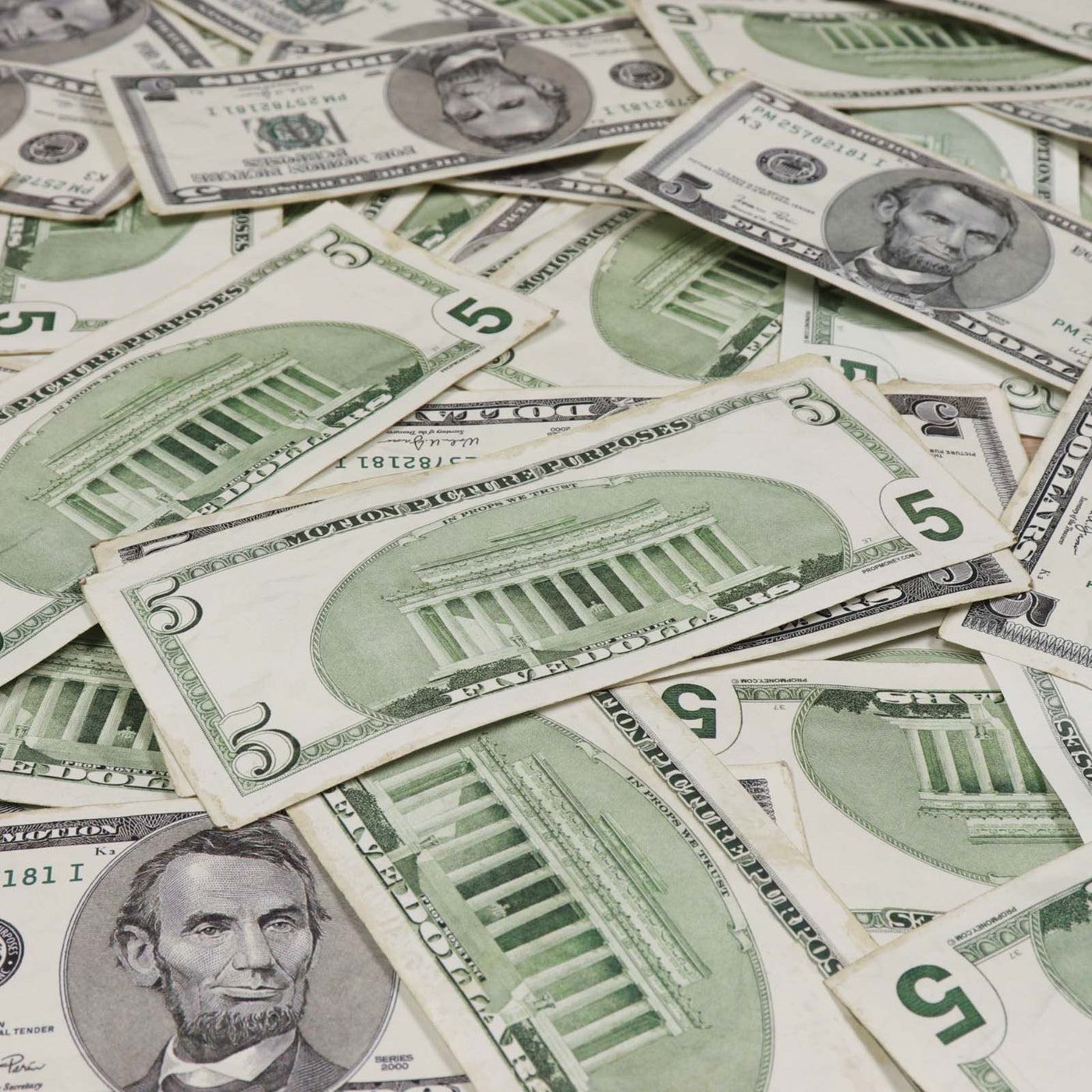 $5 RealAged™ 2000 Series Bills - Prop Money