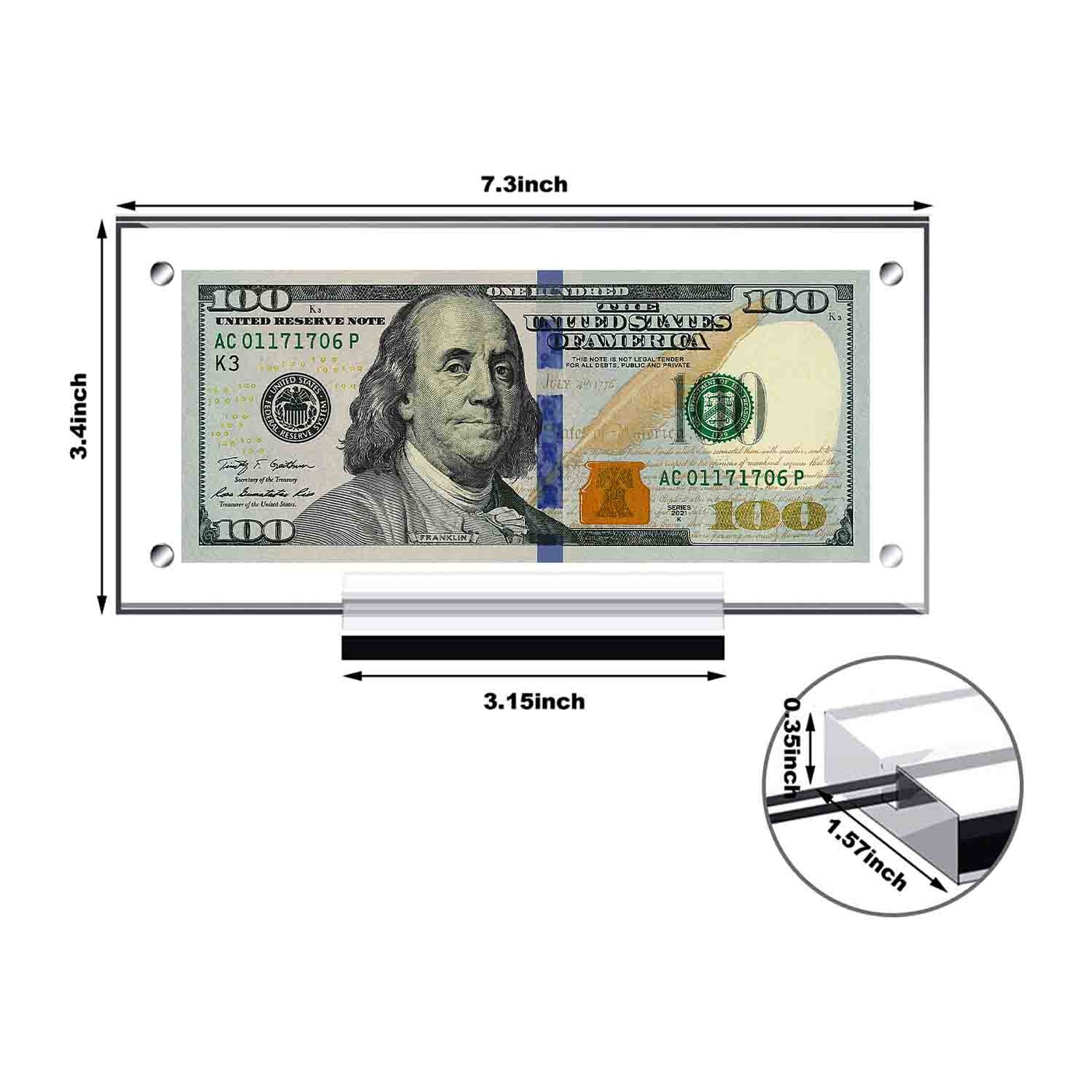 Money Bill Holder Display Case - Prop Money