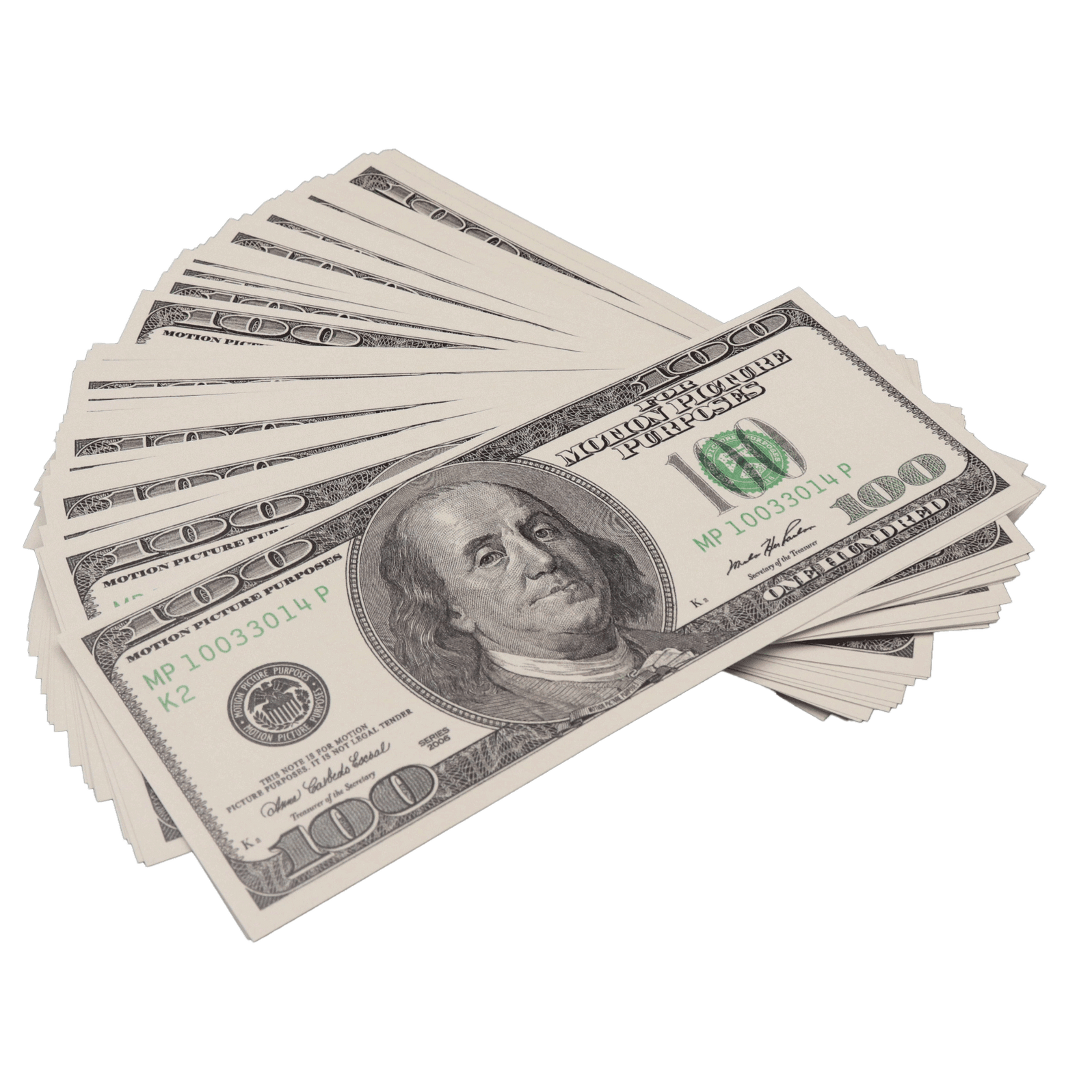 $100 Prop Money Bills - Full Print $100 Movie Prop Money Bills
