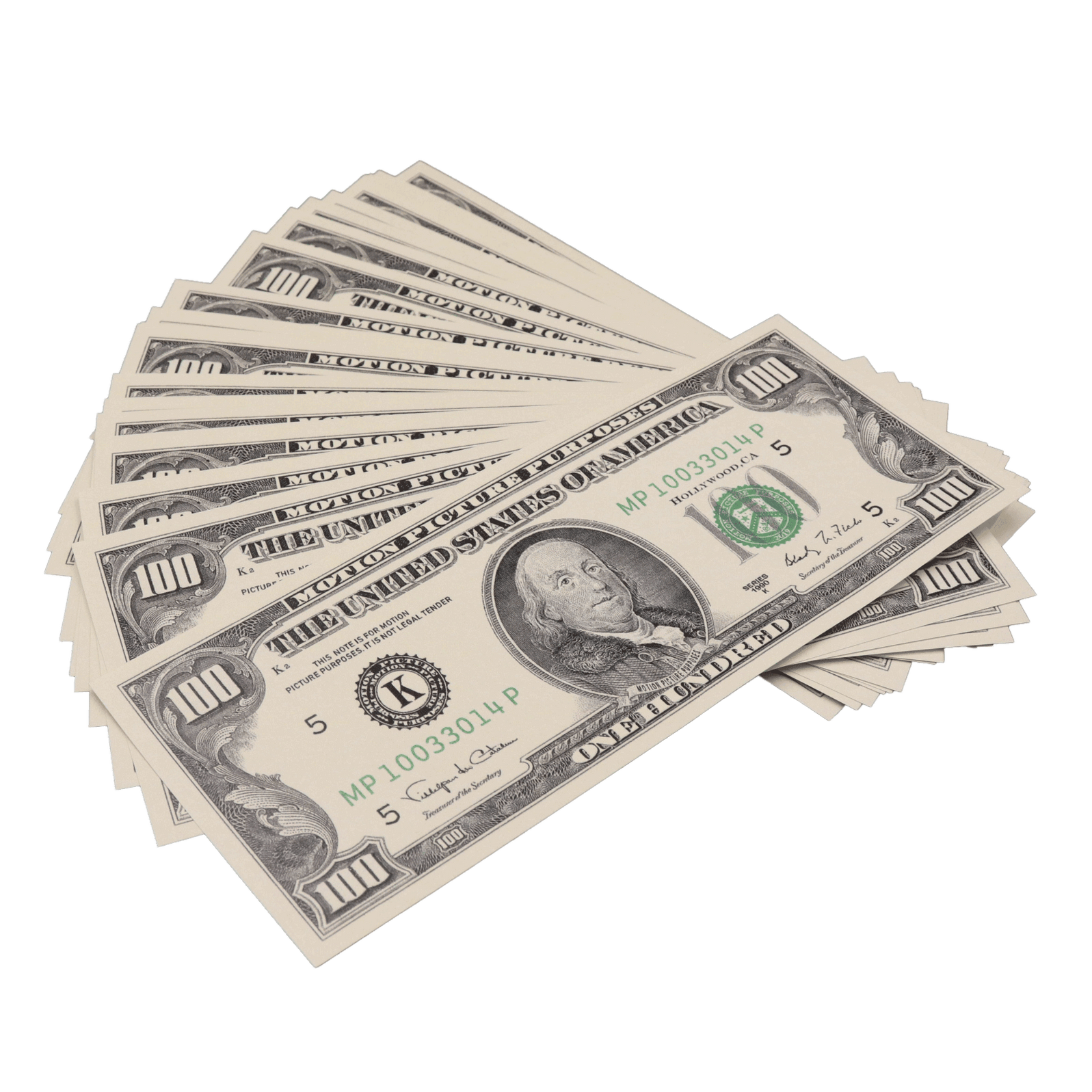 $100 Prop Money Bills - Full Print $100 Movie Prop Money Bills