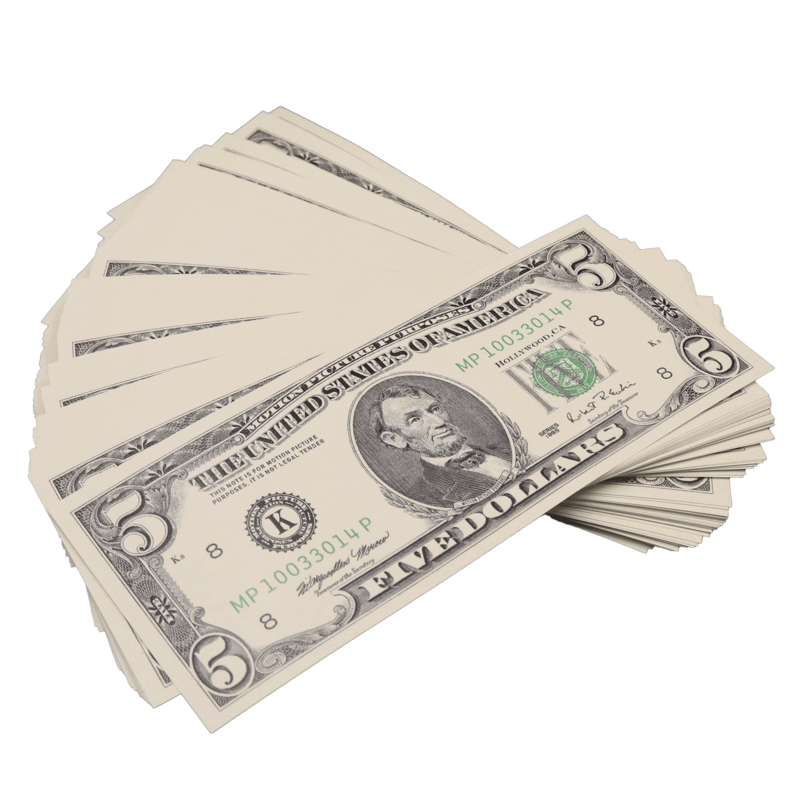 All Denomination 1990 Series Full Print Mixed Bills Stack | Prop Money