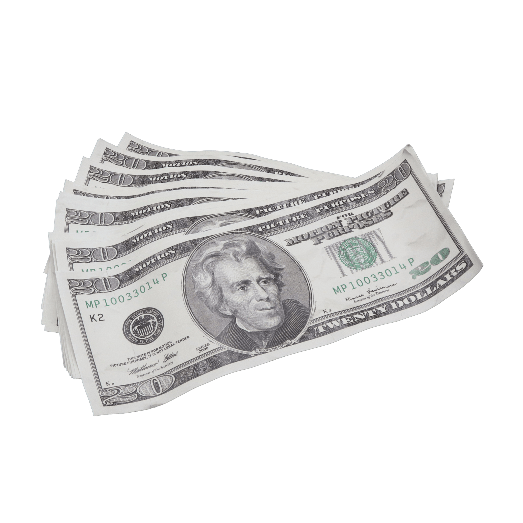 $6,000 Aged Full Print 2000 Series Stacks Bundle - Prop Money