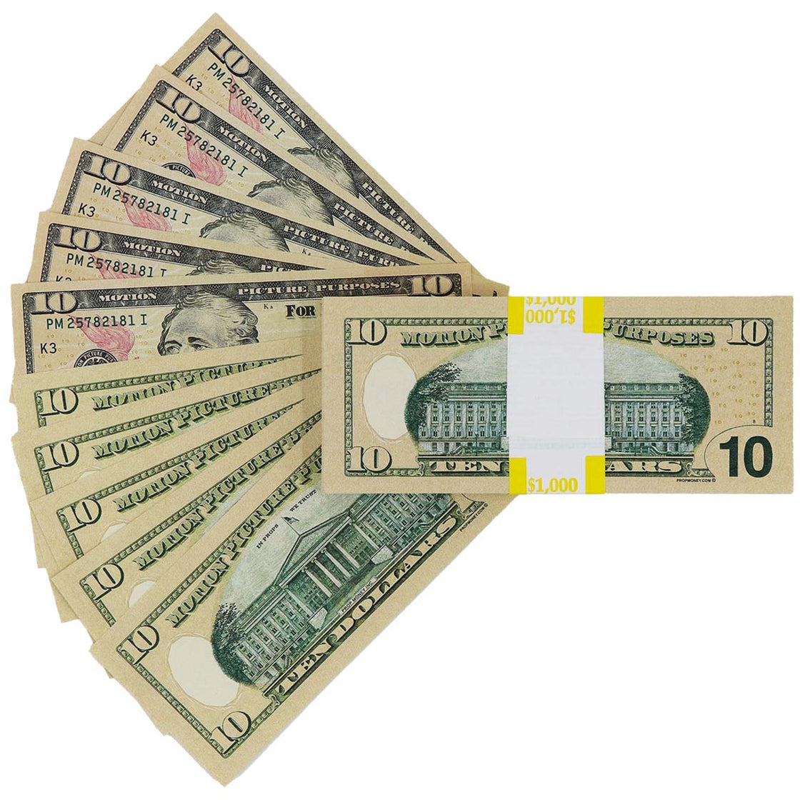$1,000 Full Print New Series in Stack - Prop Money