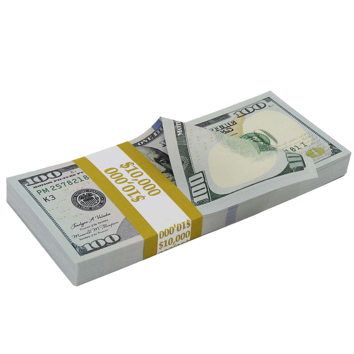 $10,000 Prop Money Stack – Realistic $100 Bills for Film & Video