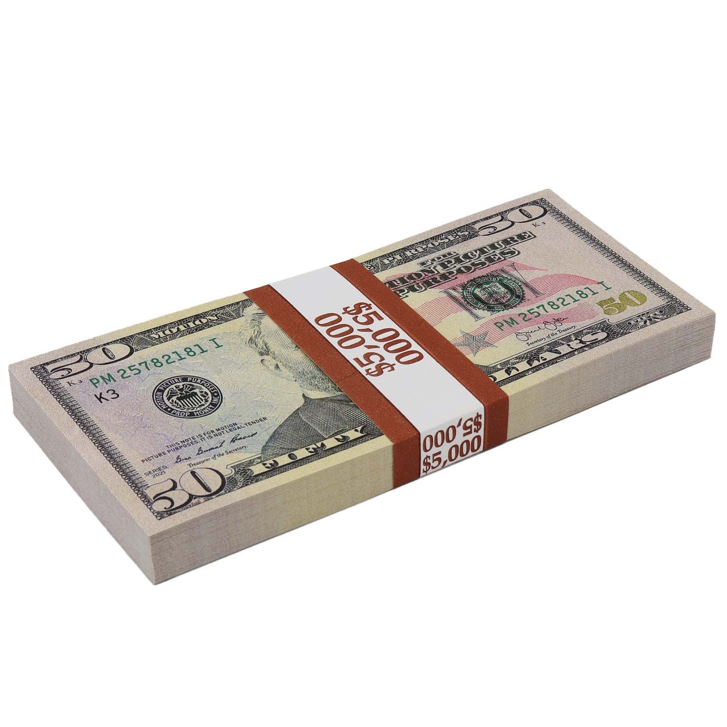 $5,000 Full Print New Series Stack - Prop Money