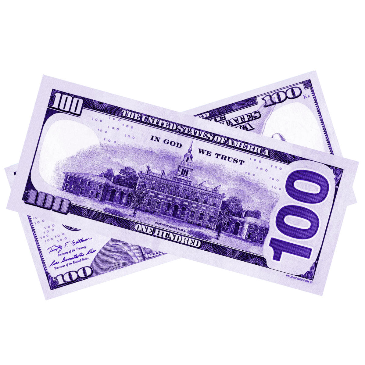 $100 New Series Purple Money Bills - Prop Money