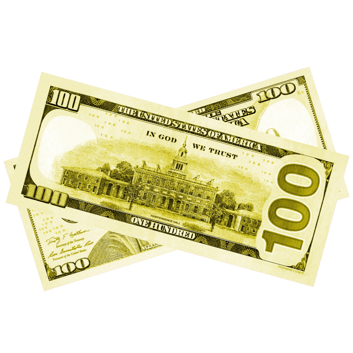 Yellow Prop Money Bills | Full Print Colored Novelty Money